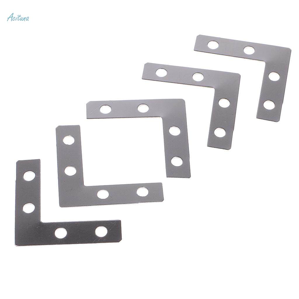 100x Metal L Shape Corner Brace Plate Flat Angle Bracket Picture Frame ...
