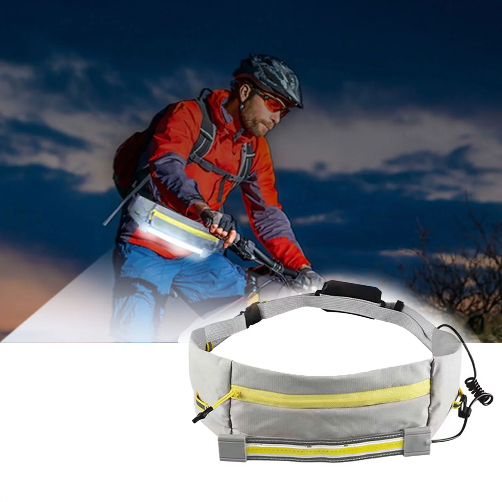 Running Belt Bag with LED Light Waterproof Sports Bag Men Women Fanny ...