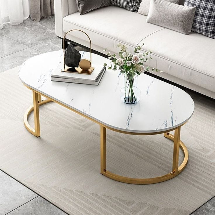 New Design Center Table for Drawing Room with Wooden Top and Iron Base ...