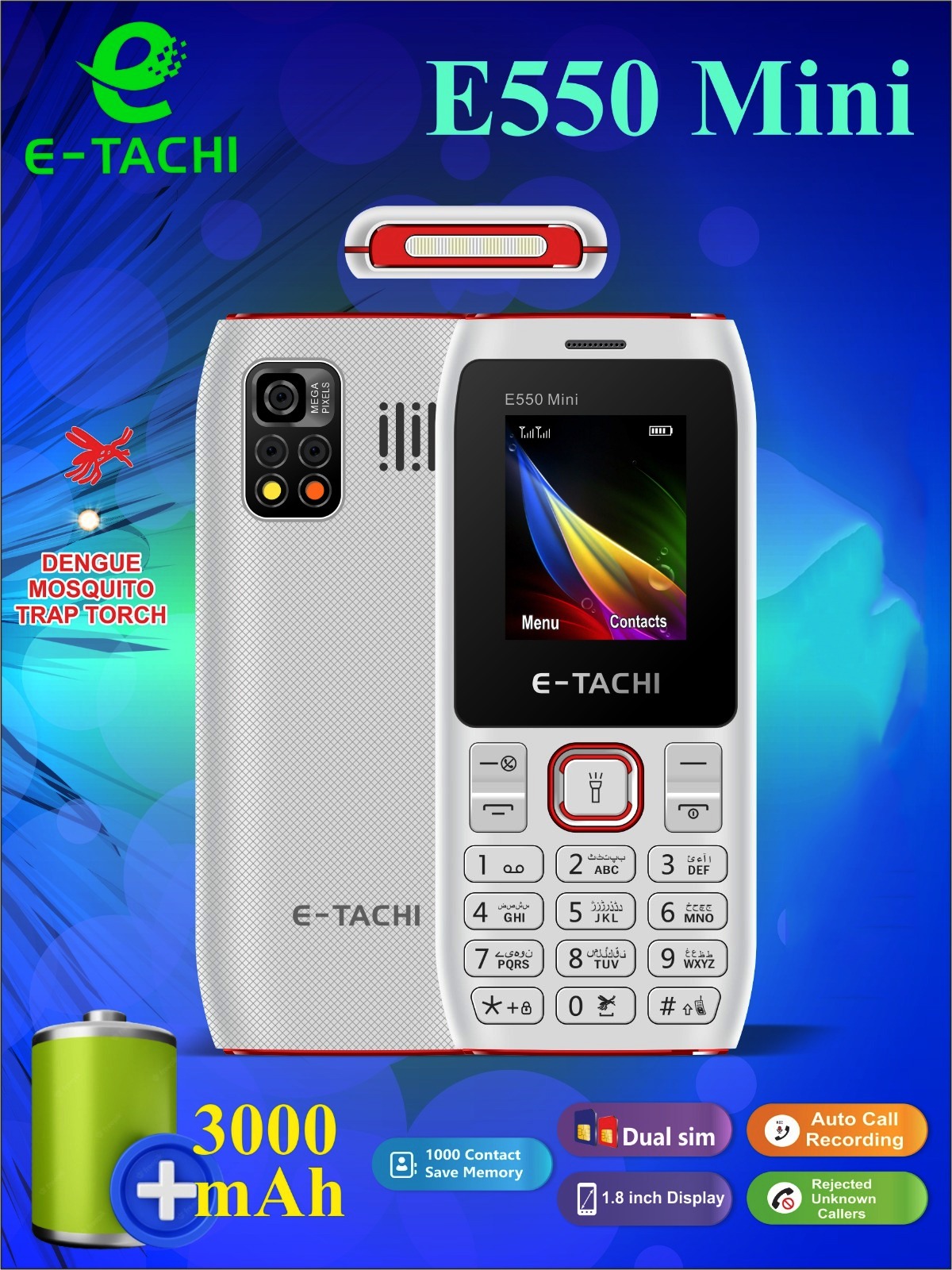 Etachi E550 Mini - 1.77 Inch Display - 3000mAH Battery - Auto call ...