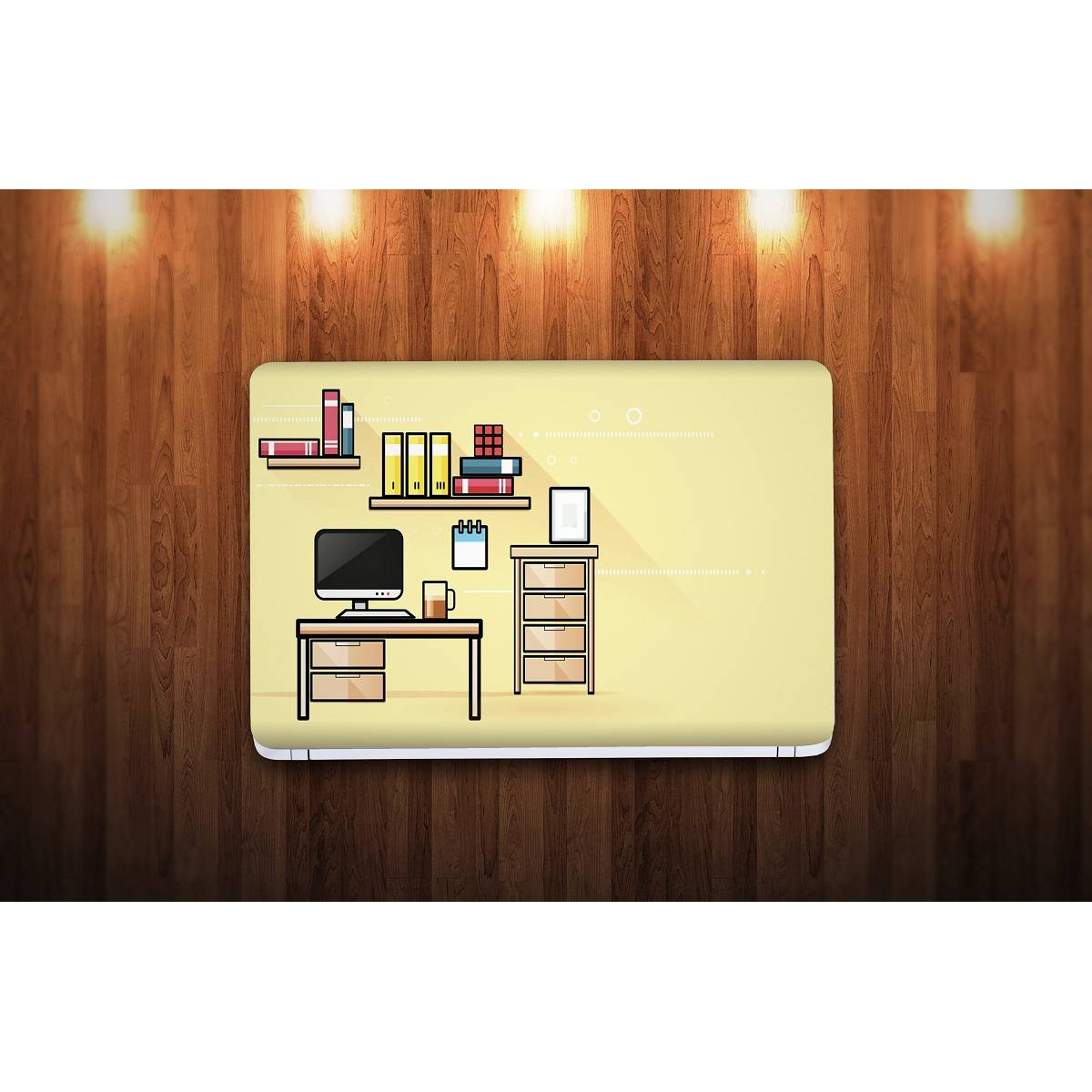 Student Workstation Desk Computer Books War Laptop Skin Sticker Cover ...