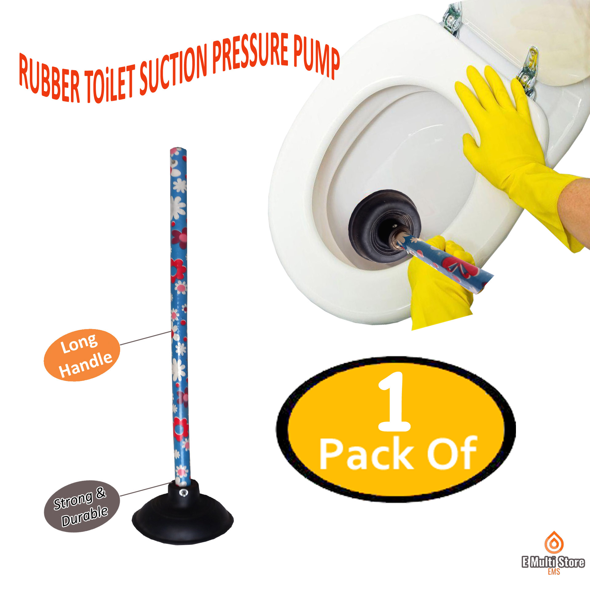 Manual Toilet Flush Opener Plunger & Clog Remover, Bathroom Drain ...