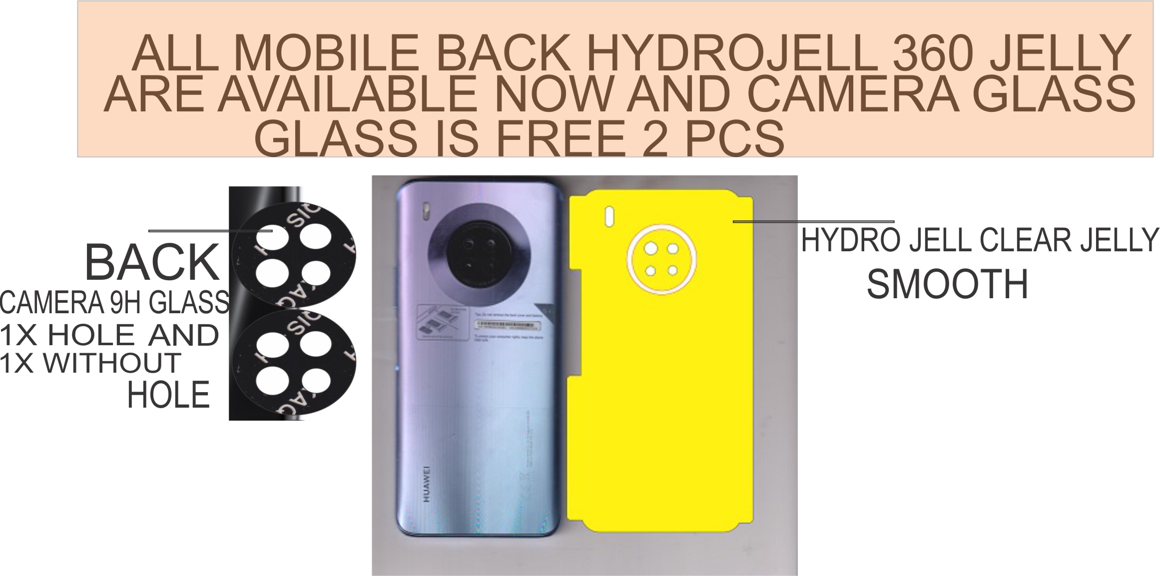 POCO X3 BACK HYDROJELL JELLY FULL BENDING 360 WITH 2 PCS CAMERA GLASS ...