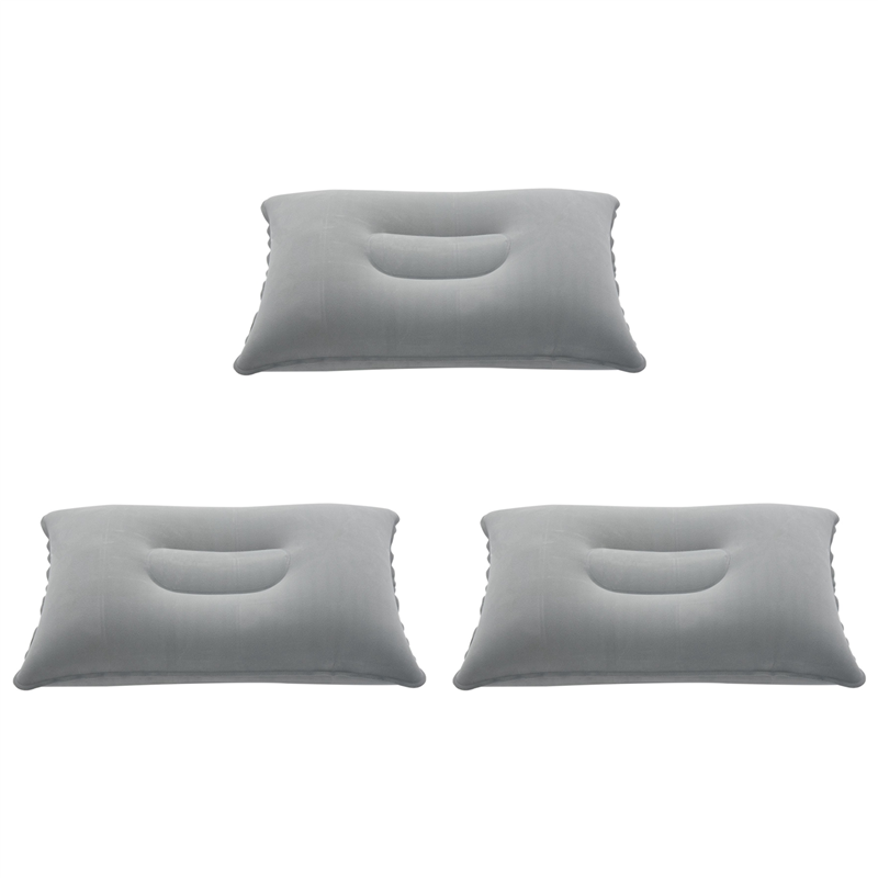 3X Outdoor Portable Folding Air Inflatable Pillow Double Sided Flocking ...