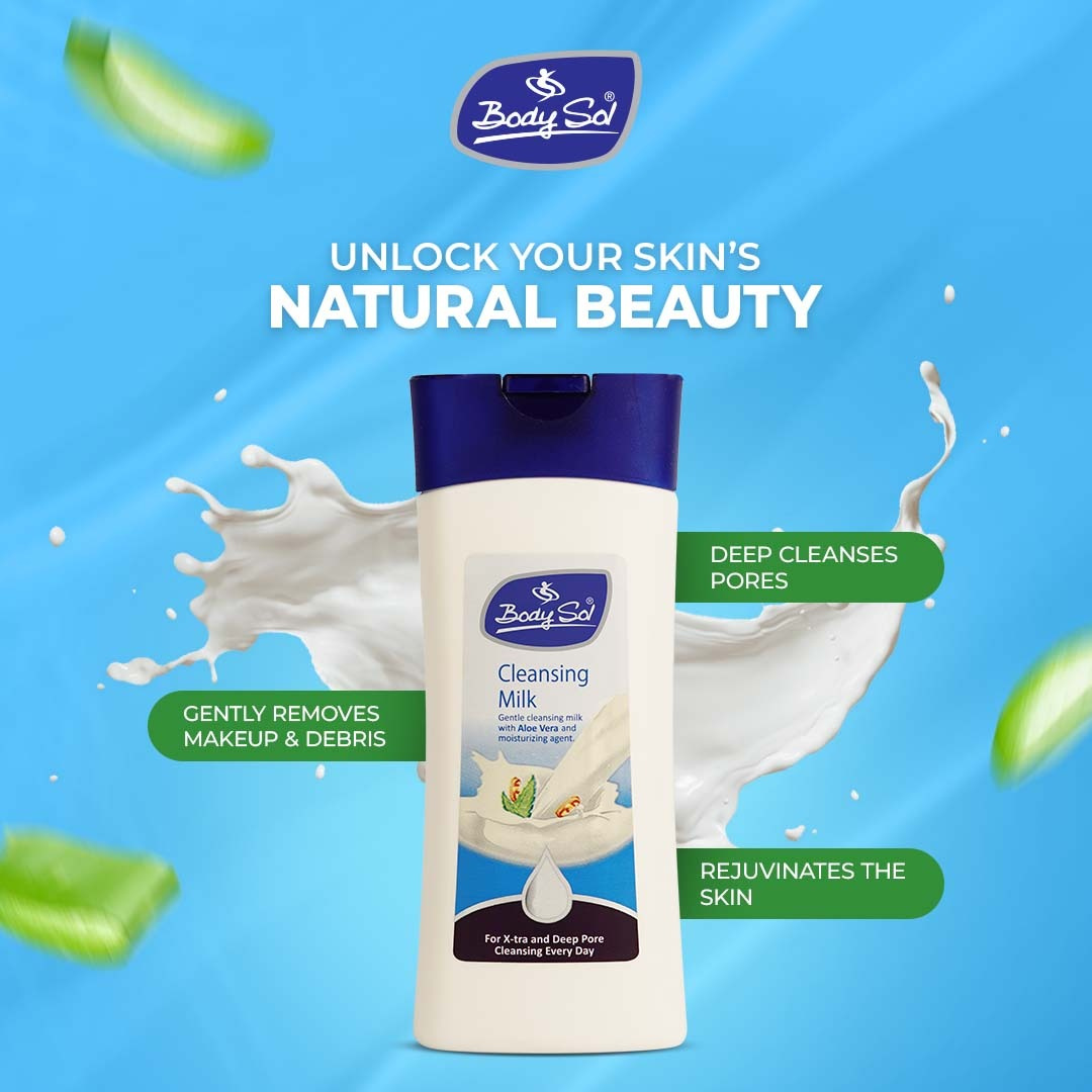 Body Sol Cleansing Milk Lotion - Gentle Hydrating Face Wash for Daily ...