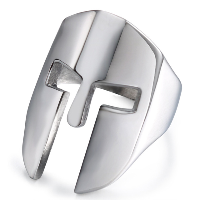 SPARTAN Warrior Mask Ring for Men Boy Stainless Steel Band Rings ...