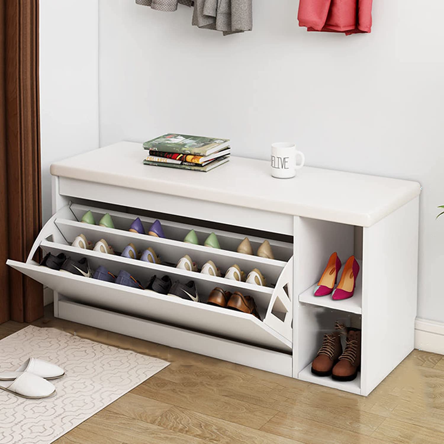 Large Capacity Shoes Storage Cabinet With Soft Pad on Top (100cm ...