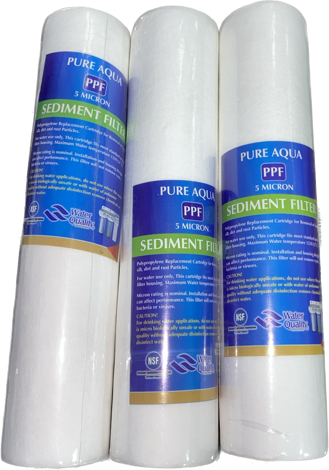 Pack of 3 Water Filter Cartridge of PURE AQUA , Element Replacement PPF ...