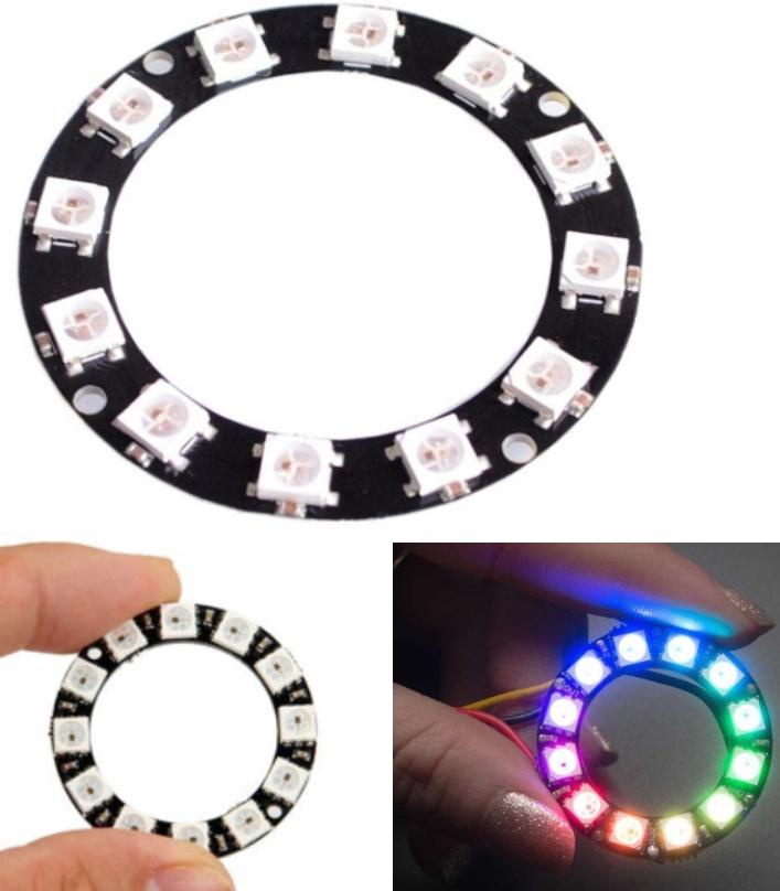 RGB LED Ring 12 Bit WS2812 5050 Integrated Driver Module For Arduino ...
