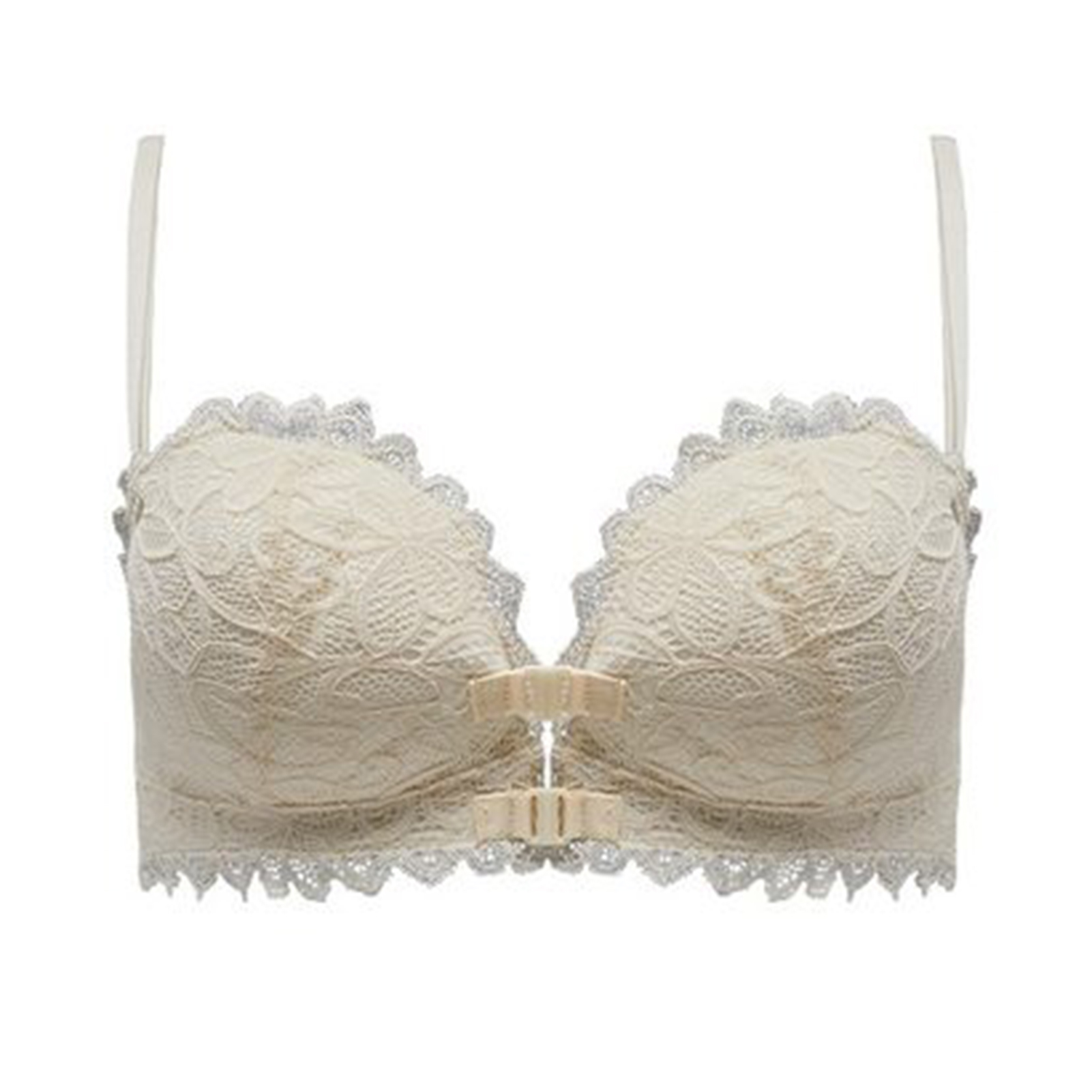Muses Mall Women Bra French Style Front Closure Bra Wireless Push Up ...