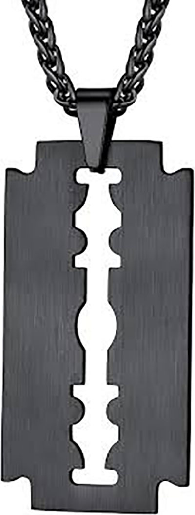 Men Favorite Stainless Steel Razor Blade Pendant Fashion Ball Chain ...