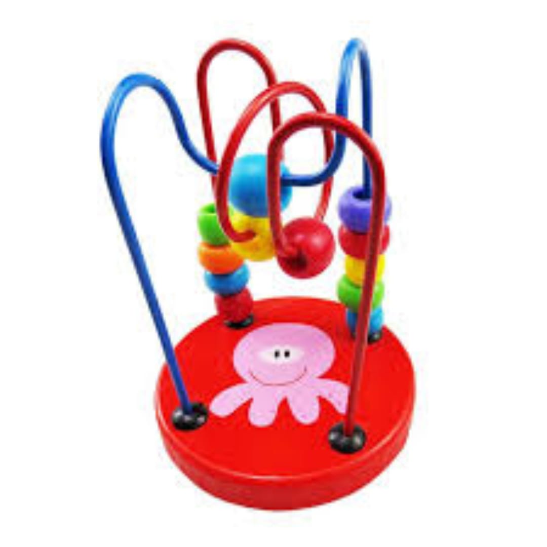 Wooden Toys Wooden Circles Bead Wire Maze Roller Coaster Educational ...