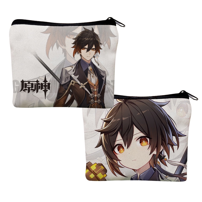Genshin impact Coin Purse Canvas wallet hutao ayaka ganyu xiao print ...
