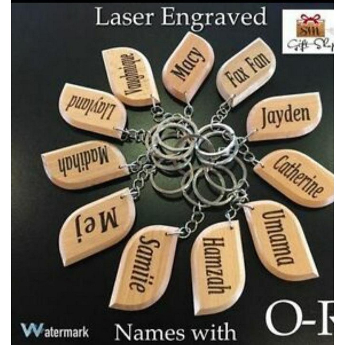 Engrave Your Name Key chain (Wooden) Eye Shape | Daraz.pk