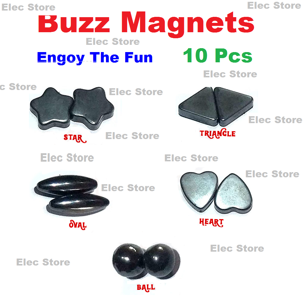 Pack of 10 Pcs - Buzzing Magnet (5-Sets) Toys for Kids -Random Shapes ...