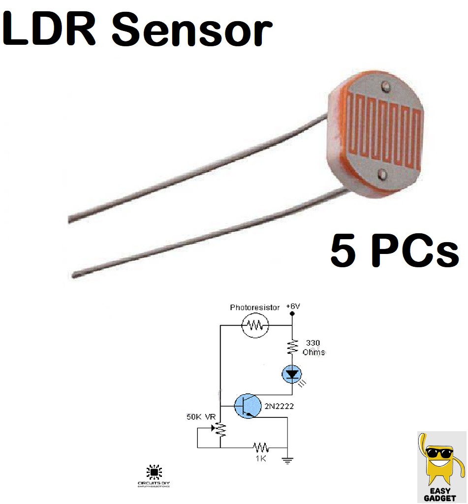 LDR Light Dependent Resistor Light Sensor For Circuits | Daraz.pk