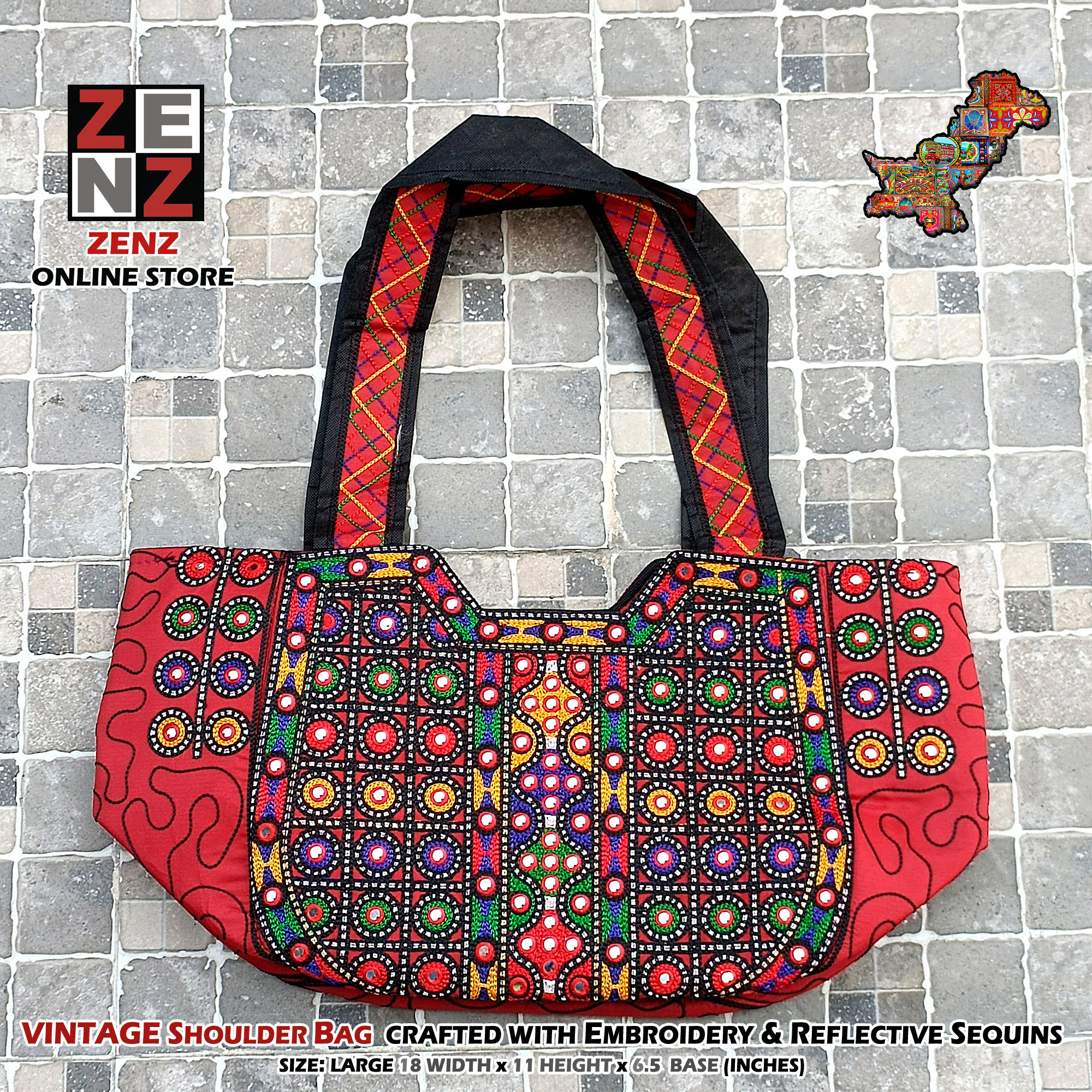 Pakistani Traditional Cultural Embroidered Hand Shoulder Boho Bag Purse ...