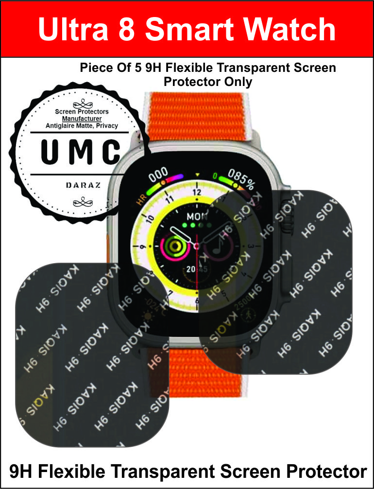 Ultra 8 Smart Watch Screen Protector 9h Nano Clear Pack of 5 (49) mm ...