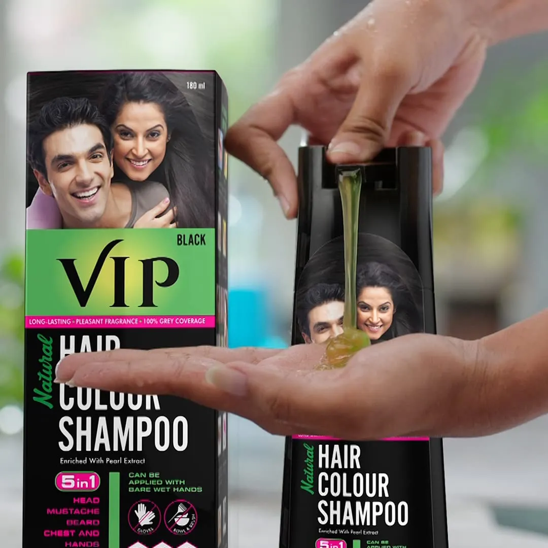 VIP Hair Colour Shampoo - 180ml Black Color | Daraz.pk