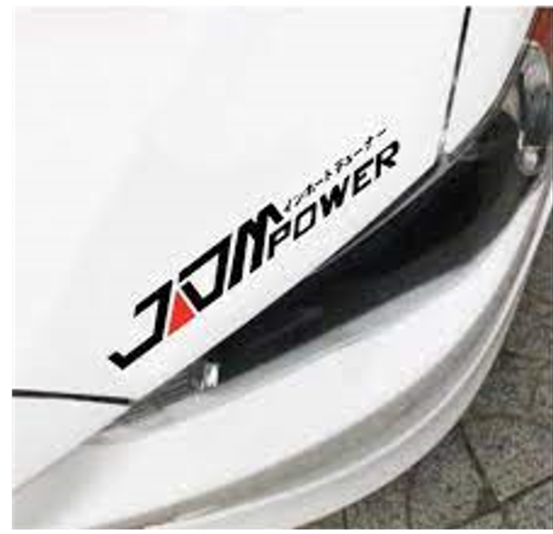 JDM Power BLACK Color Sticker For Car Bonnet Bumper Universal Pvc Vinyl ...