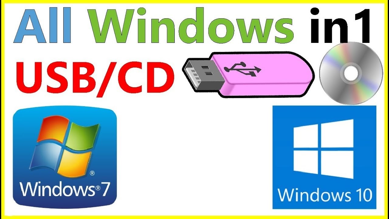 Windows 7 / 10 All in One 32 / 64 Bit 42in1 Bootable USB Drive 32GB USB ...