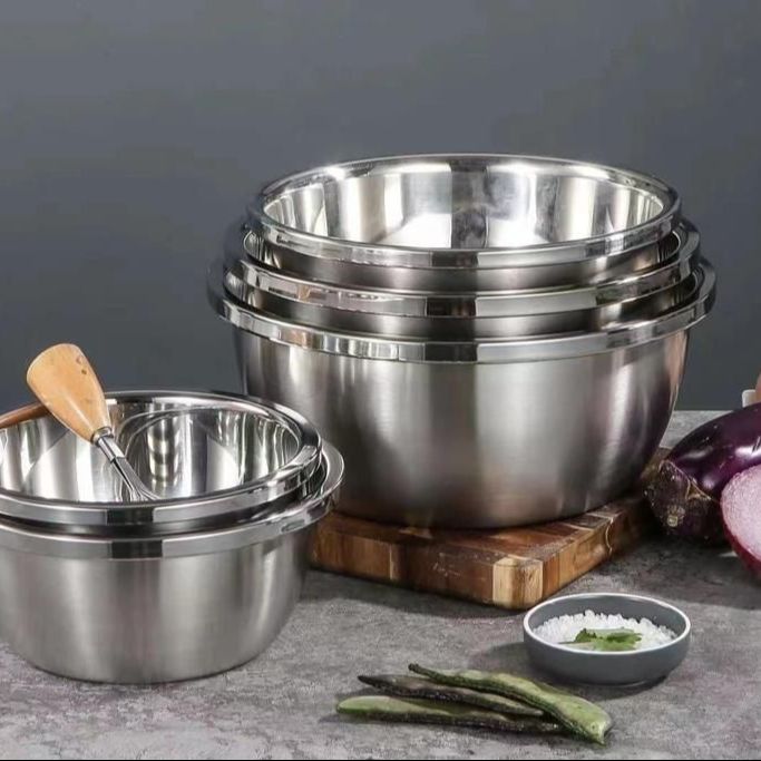 Unique Stainless steel bowls in 3 sizes small 20cm, medium 22cm, large ...