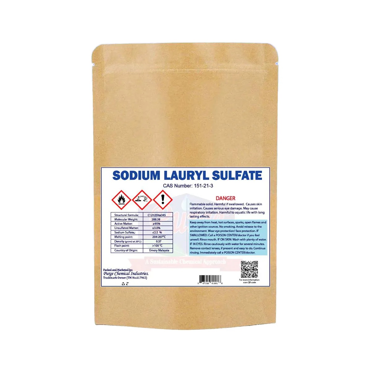 Purge Sodium Lauryl Sulphate 125g - Sodium dodecyl Sulfate - SLS Powder ...