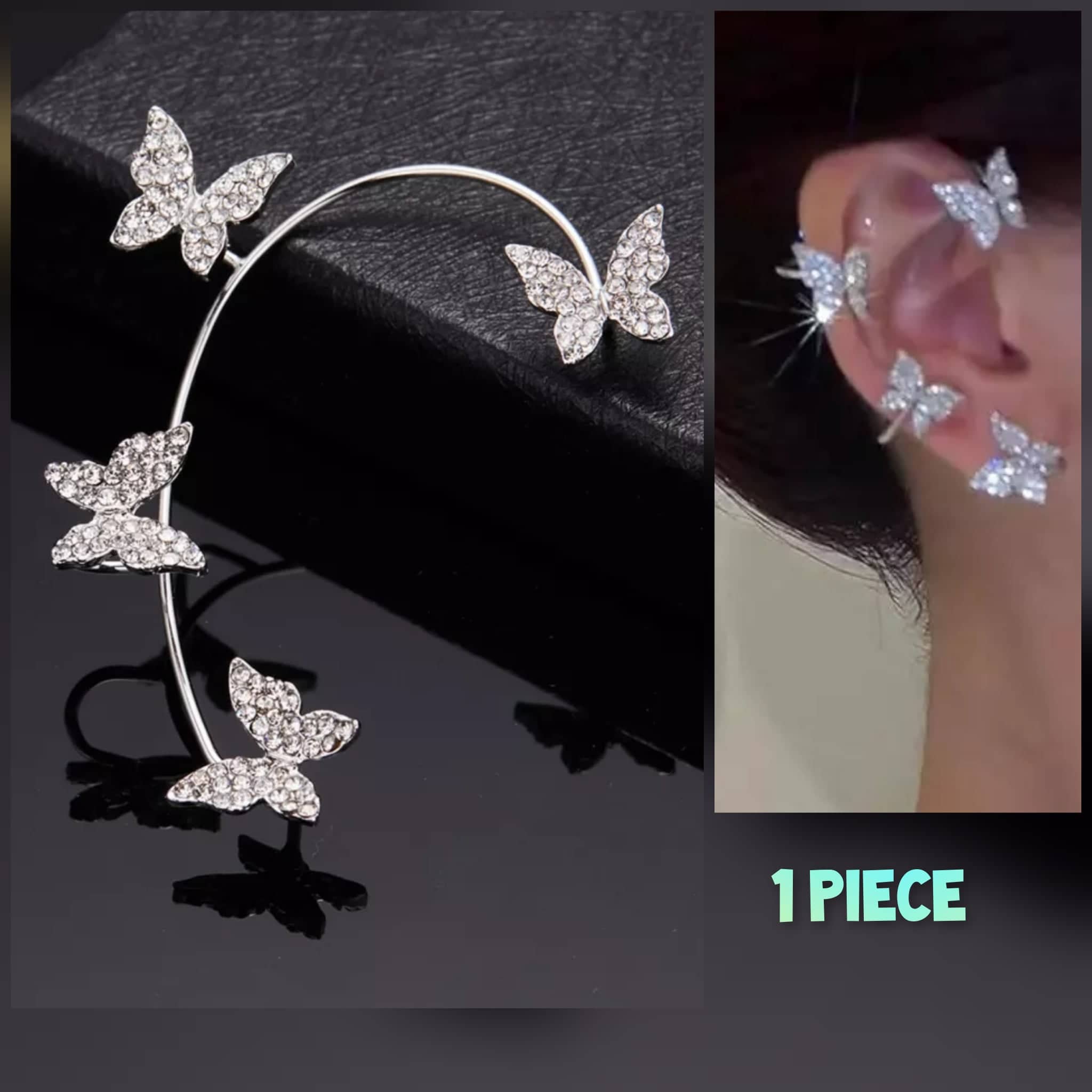 1 Piece Ear Wrap Electroplated Shiny Butterfly Ear Cuffs For Women ...
