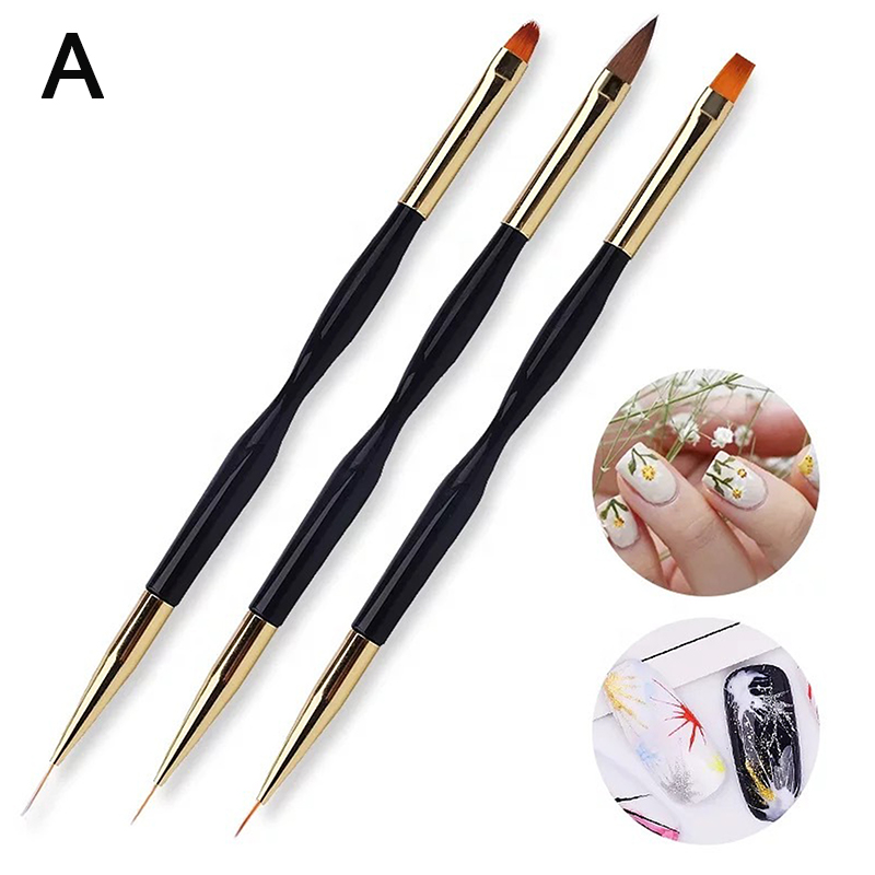 Nail Art Liner Brushes Double-Ended Fine Line 3d Drawing Pen Line ...
