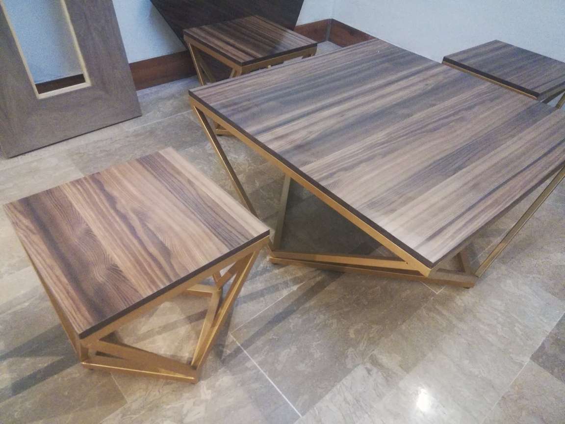 Exquisite Hexagon Table Set featuring Center Table, Wooden Coffee Table ...