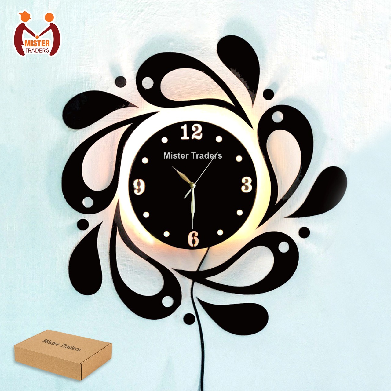 Mister Traders New Wooden Clock With Premium Light I The New Wooden ...