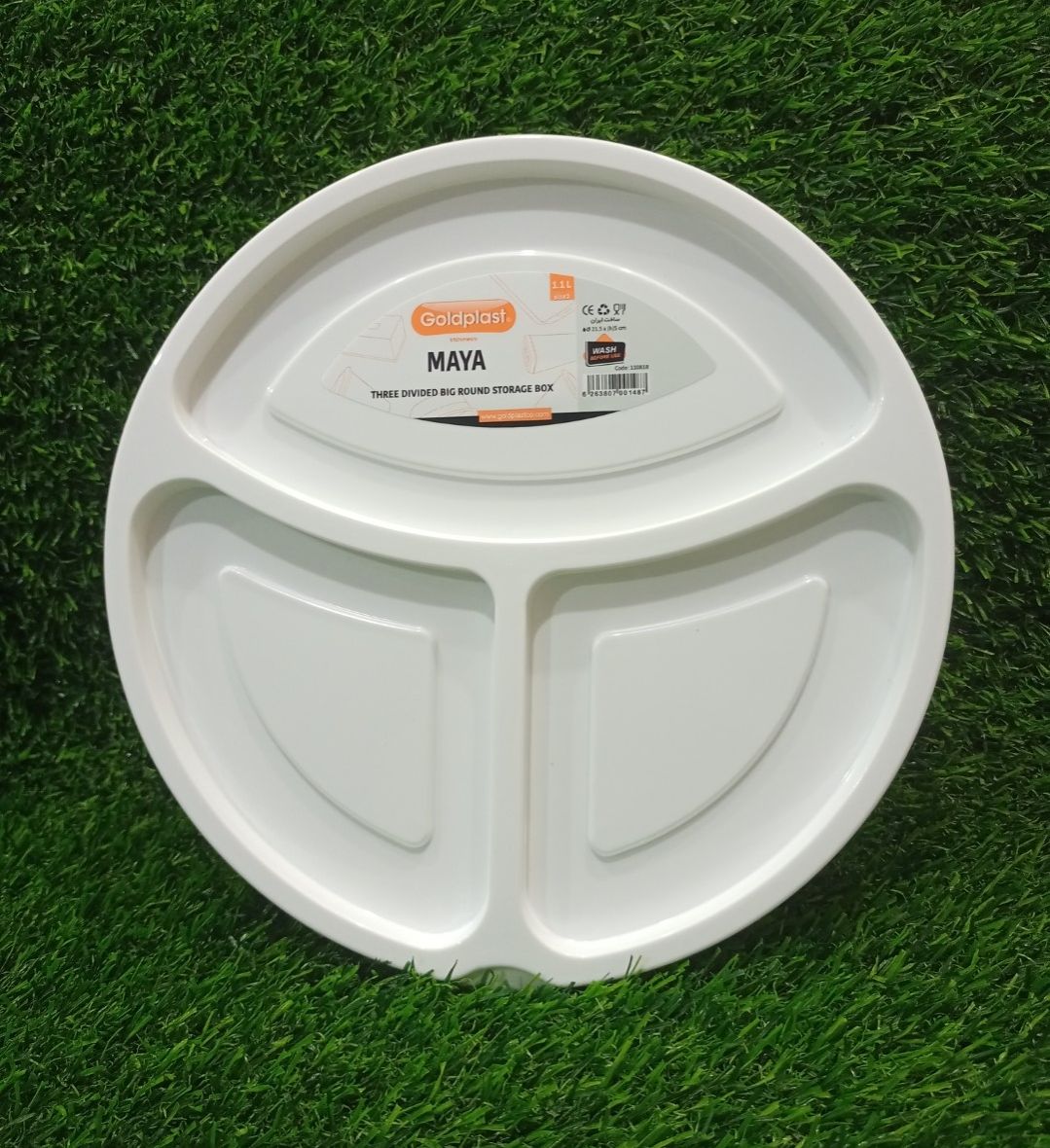 Studen Lunch Box/ Round Lunch Box 3-Sections 1.1 L with Lid/ Maya Round ...
