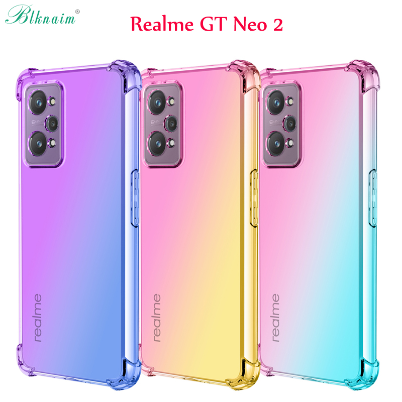 BLKNAIM Phone case For Realme GT Neo 2 case Gradient Four corners Anti ...