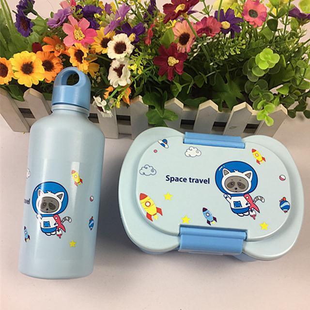 Space Travel Lunch Box and Bottle Set - Blue | Daraz.pk