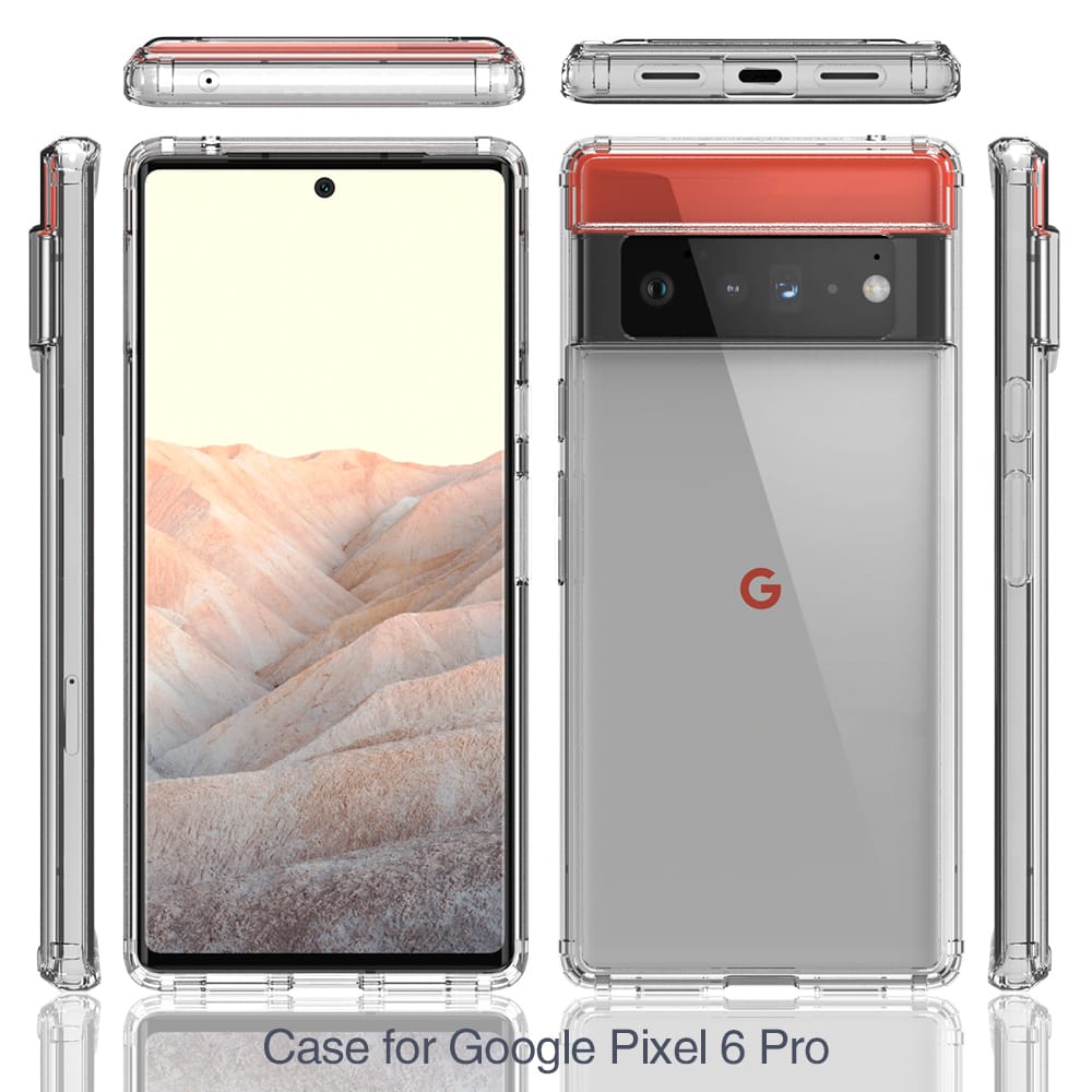 Google Pixel 6 Pro Case Transparent Shock-Proof Bumper Crystal Clear ...