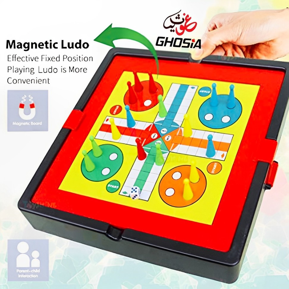 Magnetic 4 Player Ludo with Lock Clip and Storage Space For Fun & Learn ...