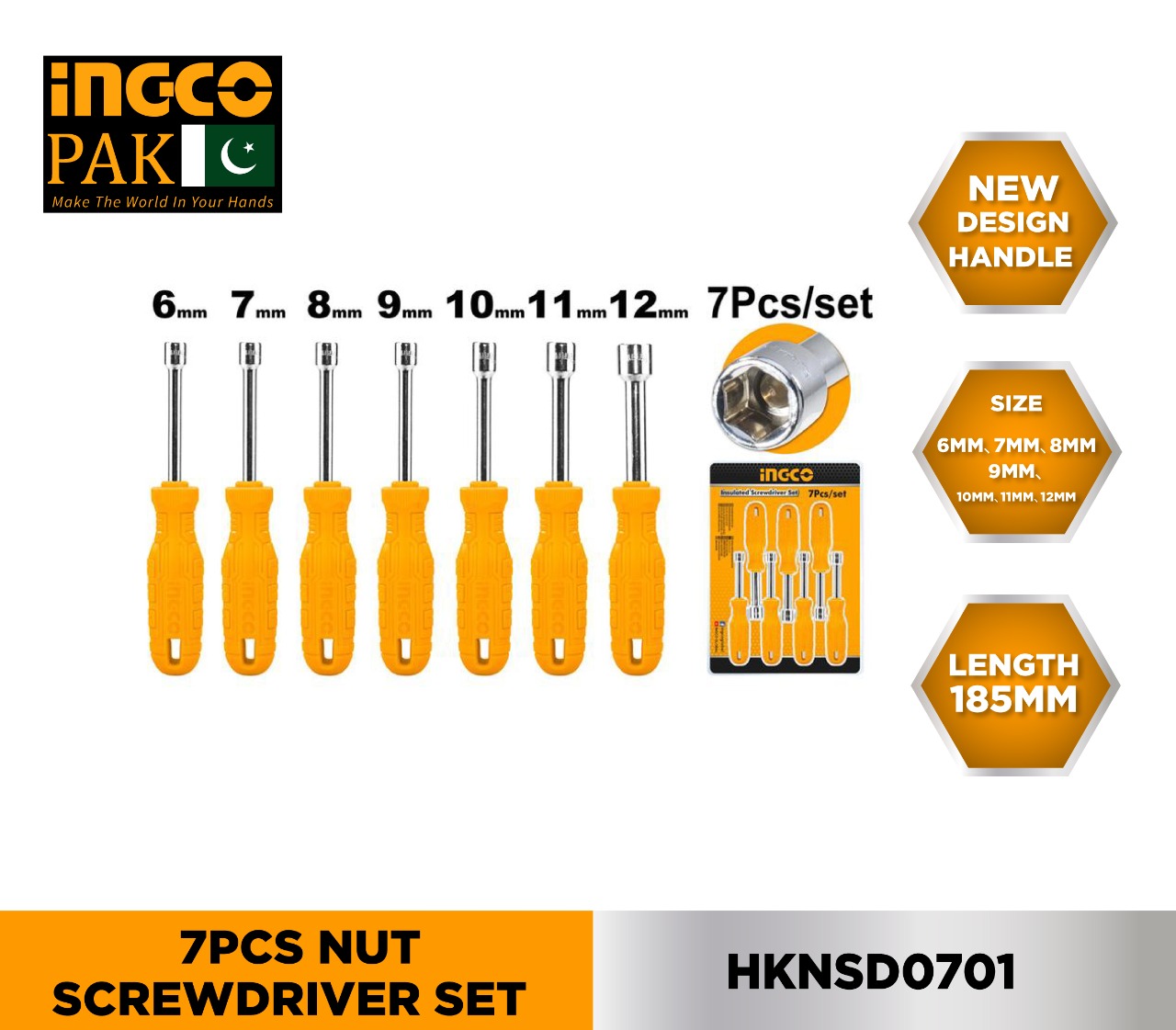 Ingco 7Pcs Nut Screwdriver Set | Daraz.pk