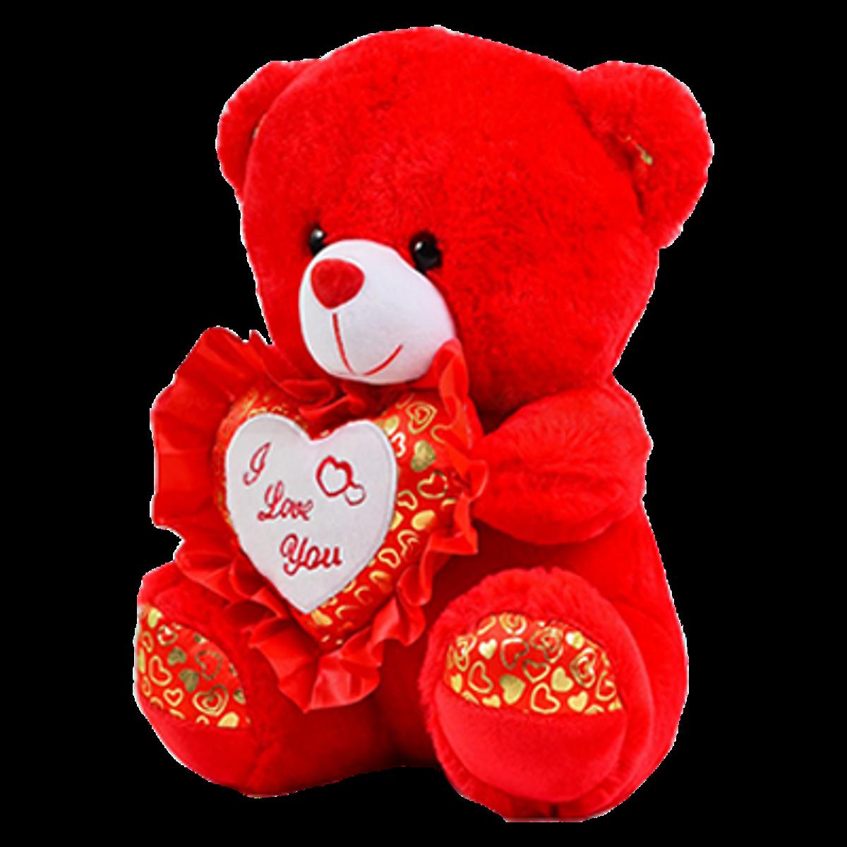Cute Stuffed Teddy Bear With Heart, Multicolor Teddy Bear 10 Inches ...