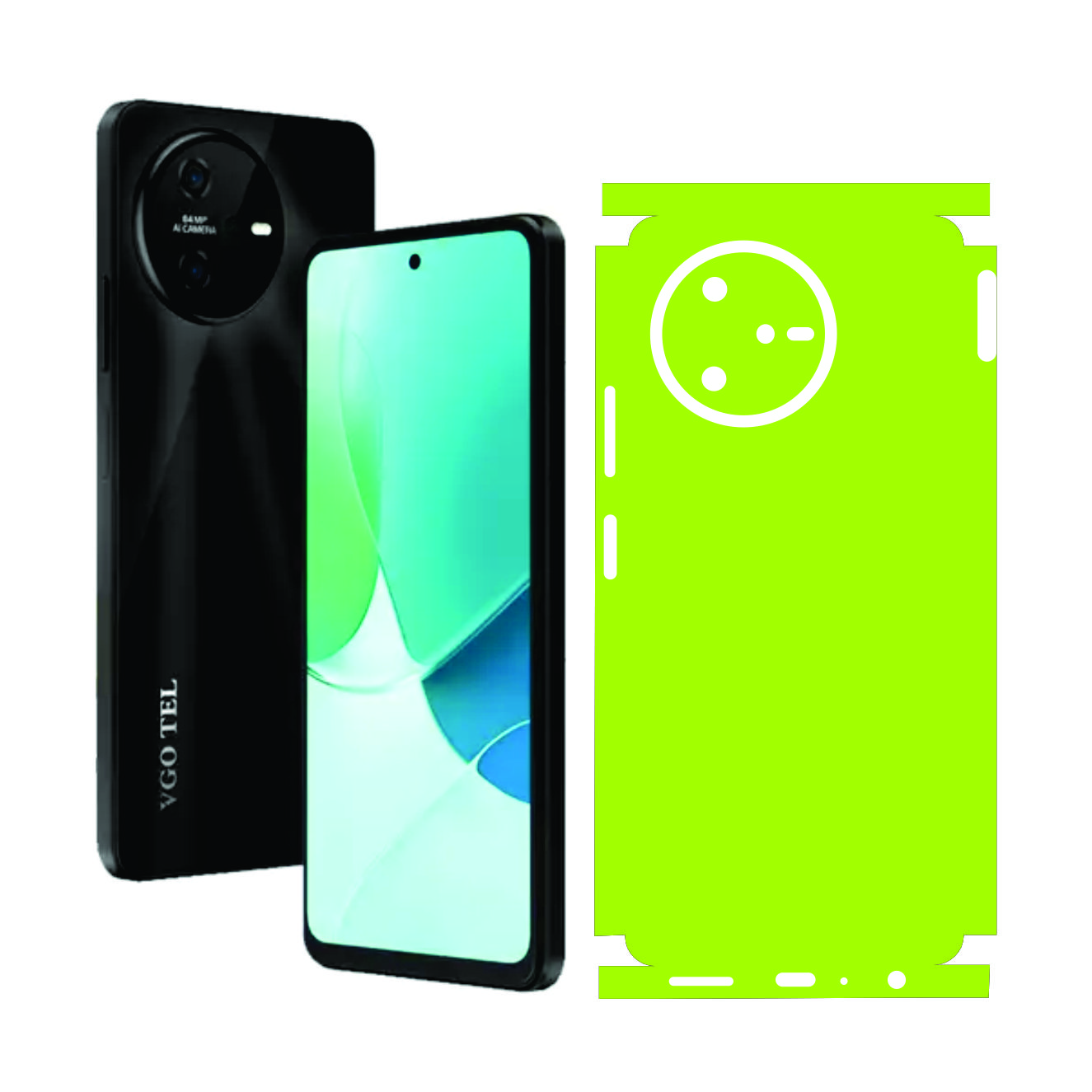 VGO TEL Note 24 Back Paper 0189 Lemon Green Sheet Anti-stain Lamination ...