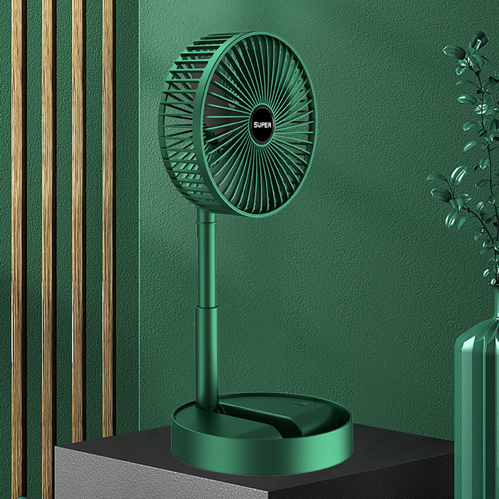 Folding Telescopic Floor Fan 3 Gears Summer Silent Desktop Retractable ...