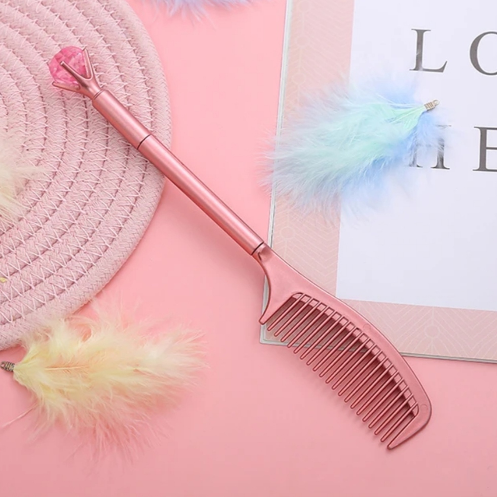 1PCS Creative Diamond Comb With Gel Pen Water-based Multifunctional ...