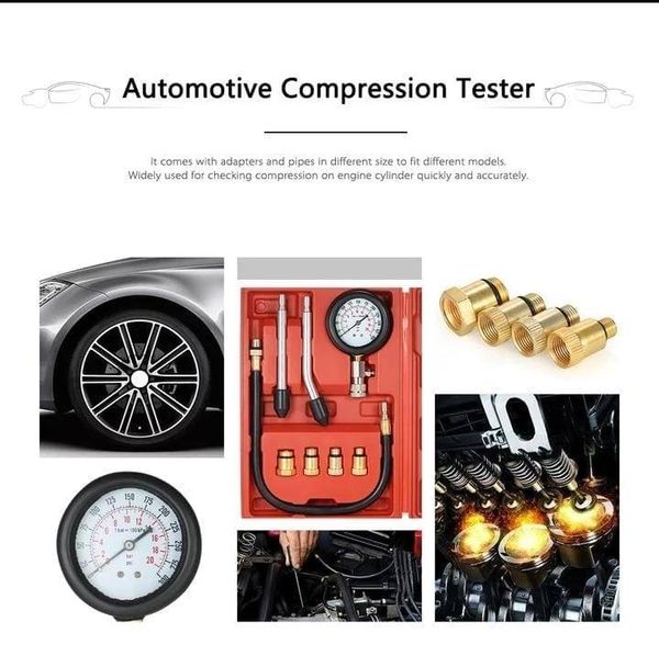 Engine Compression Tester Kit Engine Cylinder Gauge Automobile Pressure ...