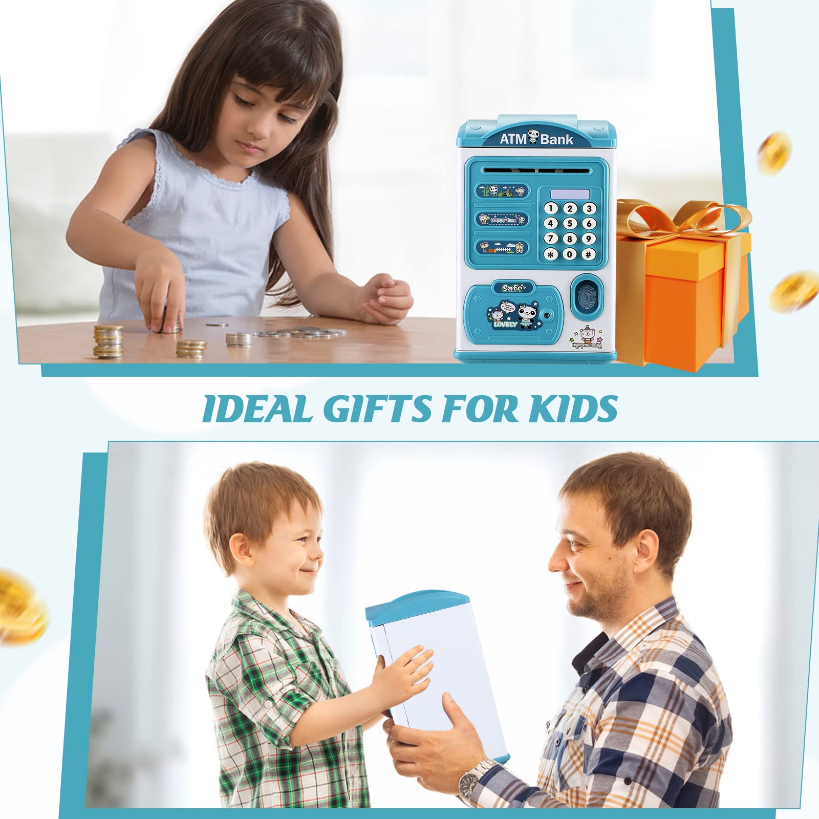 ATM Machine, Piggy Bank, Electronic ATM Machine, Money saving Box for ...