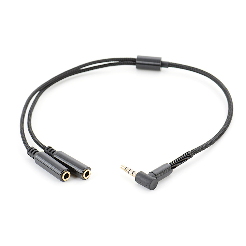 3.5mm Audio Stereo Y Splitter Cable 90 Degree Right Angle 3.5mm Male To ...