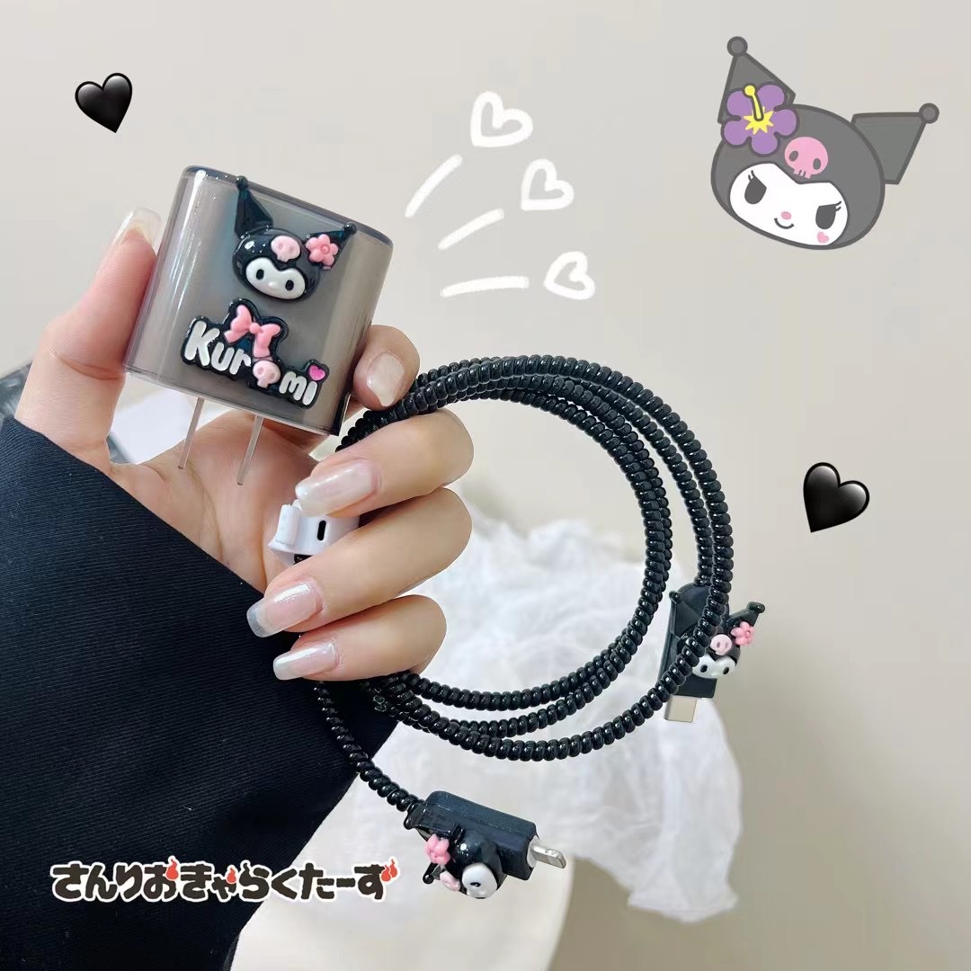 Kuromi Black USB Cable Charger Protector Case Cover,18w/20w Charger ...