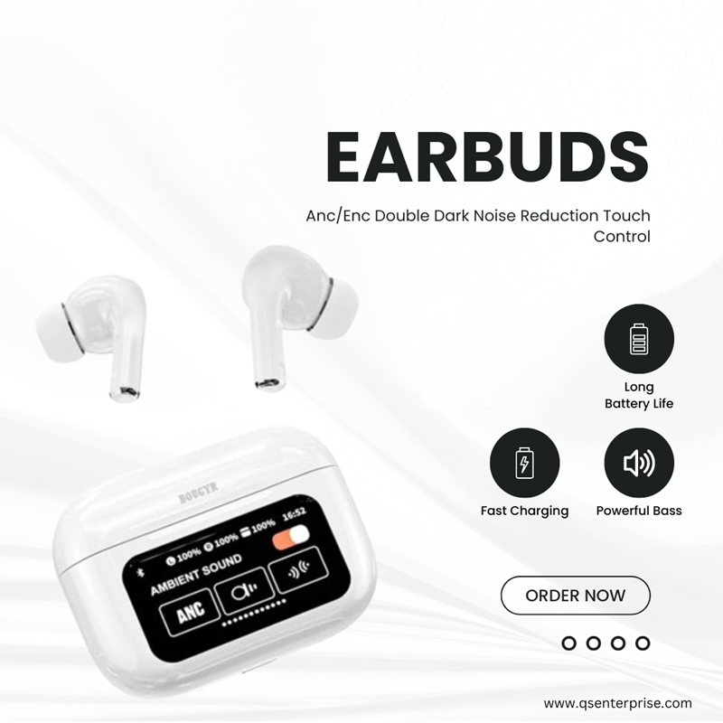ANC/ENC Double Dark Noise Reduction Touch Control Earbuds | Daraz.pk