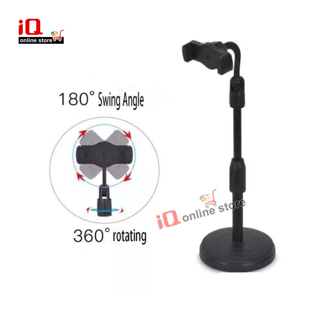 Retractable Mobile Stand with Round Base Adjustable Smartphone Holder ...