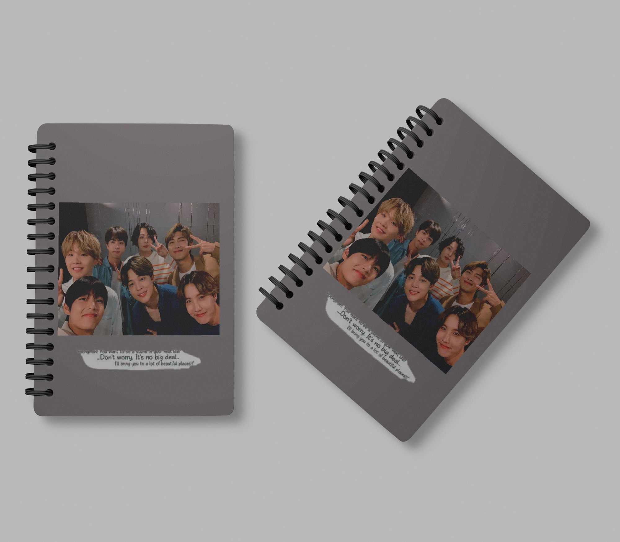 BTS Member Art With BTS Logo Printed Spiral Notebook 002 | Daraz.pk