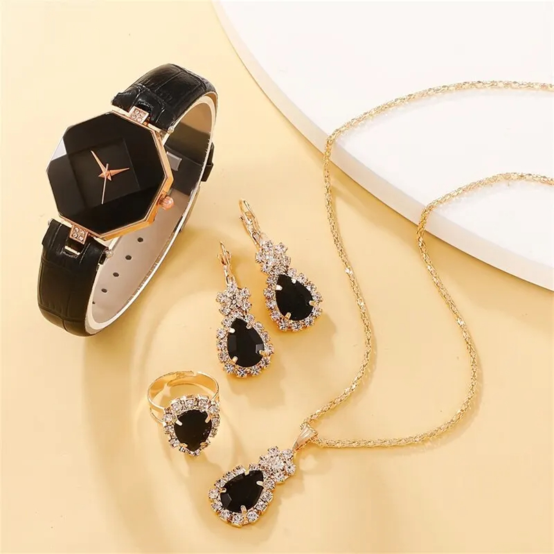 5pcs Set luxury ladies Watch Female Branded Design Stylish Watch Women ...