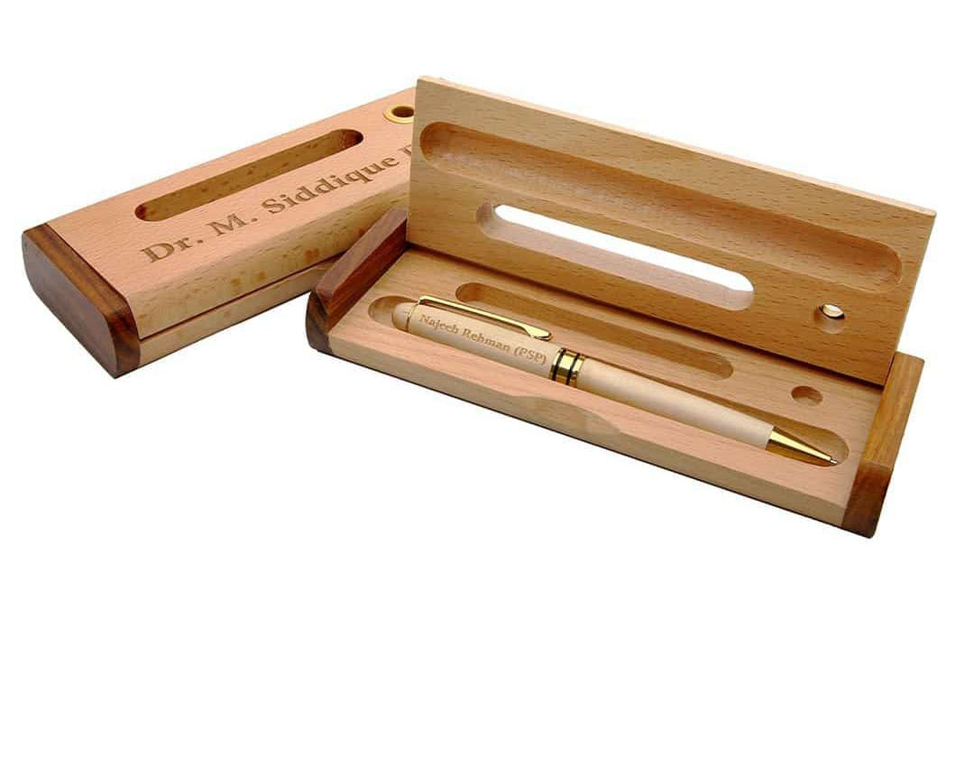 Customized Name Luxury Wooden Ballpoint Pen Gift Set with Wooden ...
